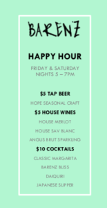 Barenz Menu • Eat. Drink. Talk. Live